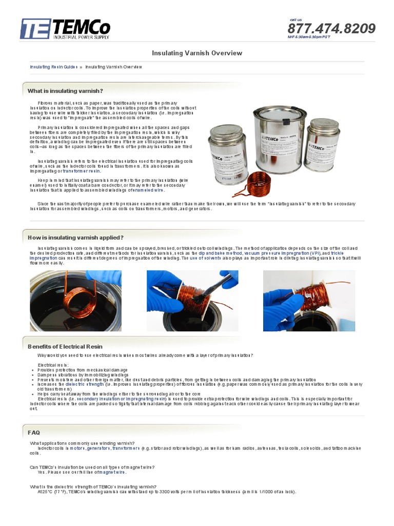 Insulating Varnish Overview | PDF | Insulator (Electricity) | Inductor