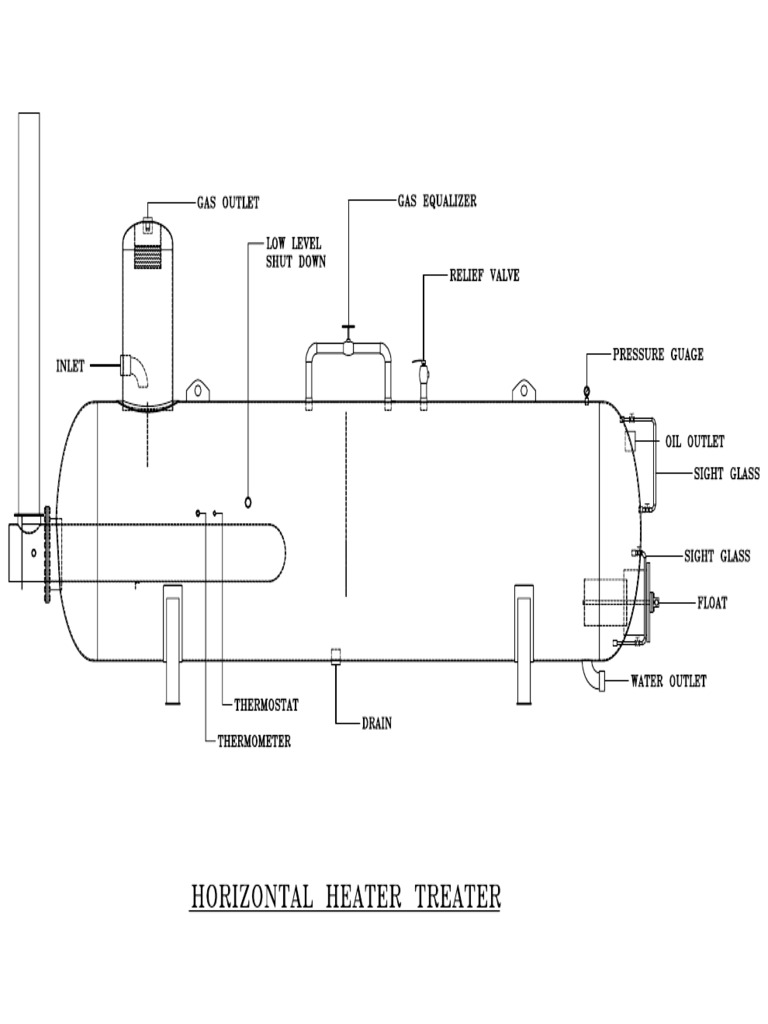 Horizontal Heater Treater Drawing | PDF