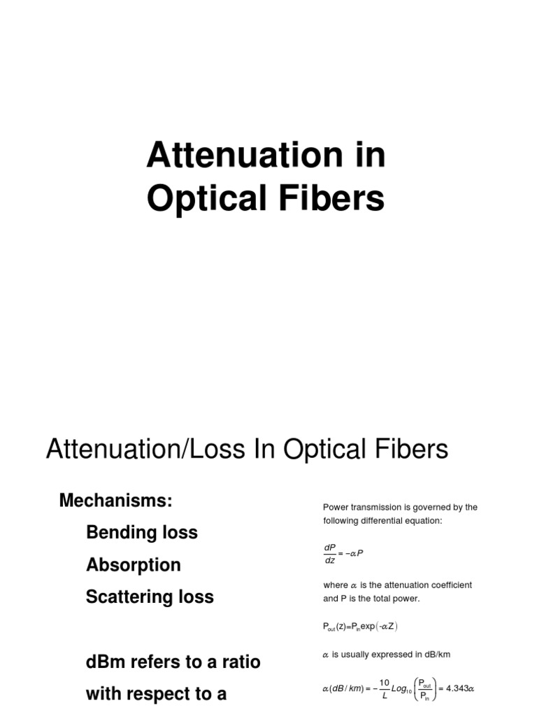 Attenuation in Optical Fiber | Optical Fiber | Attenuation