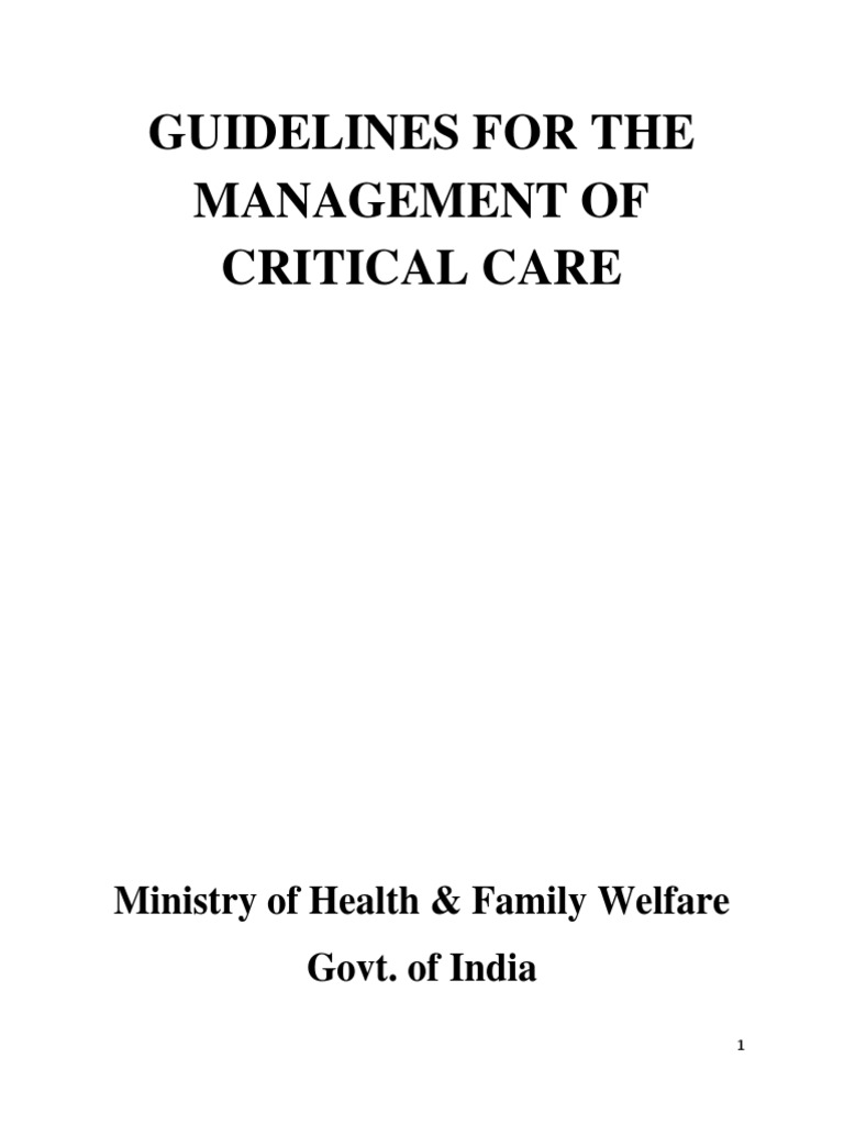 Critical Care Guidelines | PDF