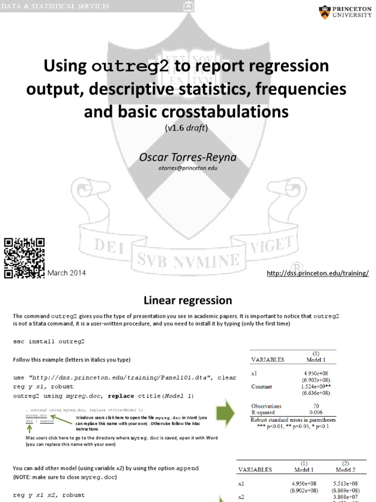 Stata - Outreg Command | Download Free PDF | Microsoft Excel | Computer File