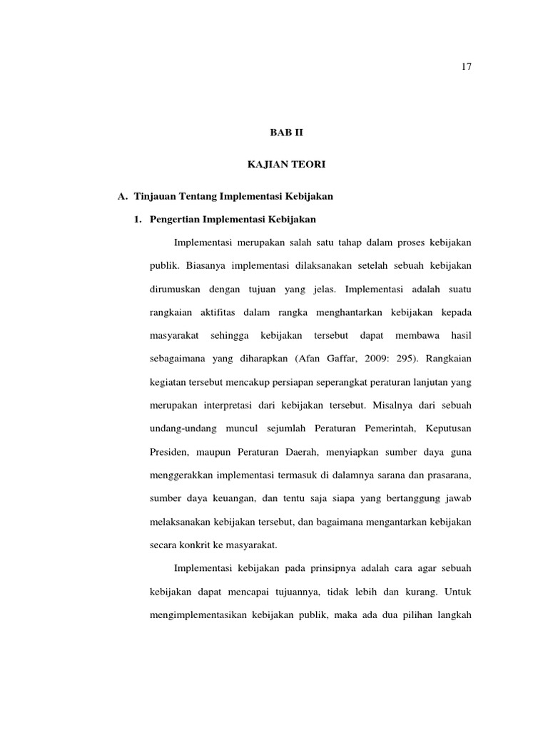 Teori Implementasi Kebijakan | PDF