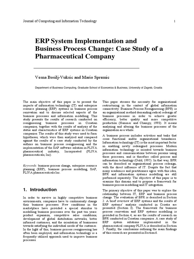 SAP Implementation in Pharma Company | PDF | Enterprise Resource ...