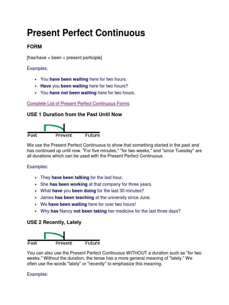 Present Perfect Continuous Explained | PDF | Perfect (Grammar ...