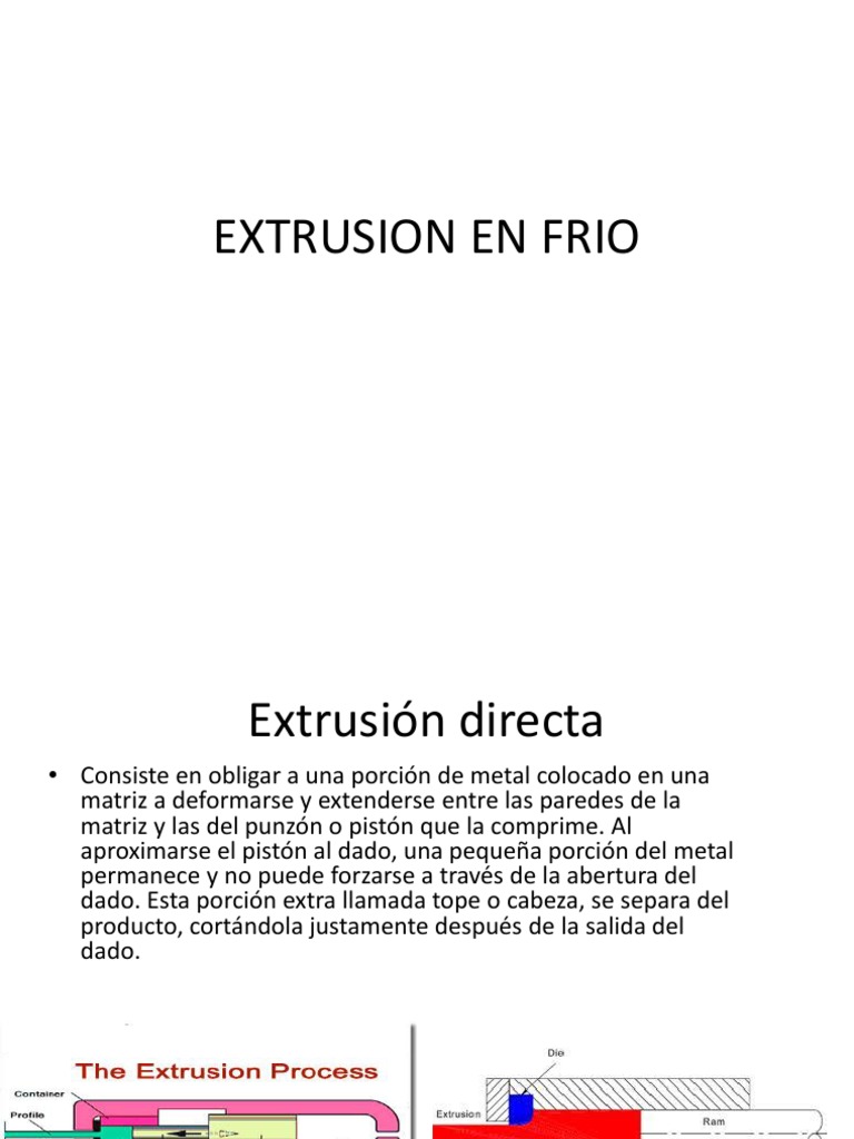 Extrusion en Frio | PDF | Extrusión | Ingeniería mecánica