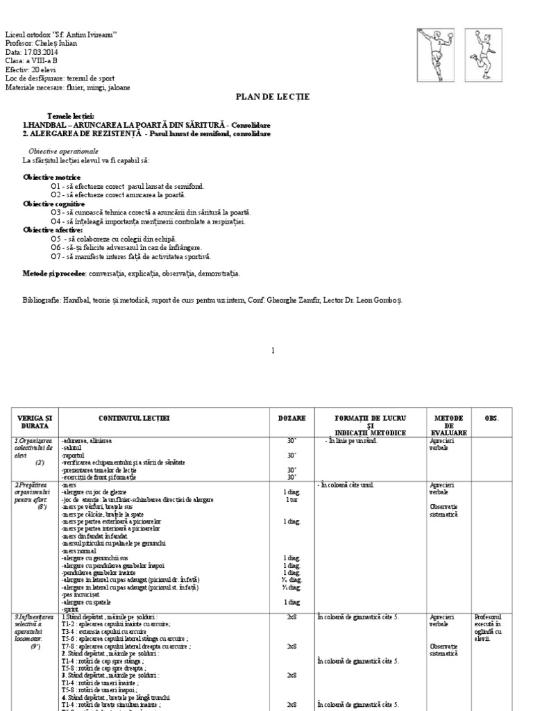 Plan de Lectie Cls VIII | PDF