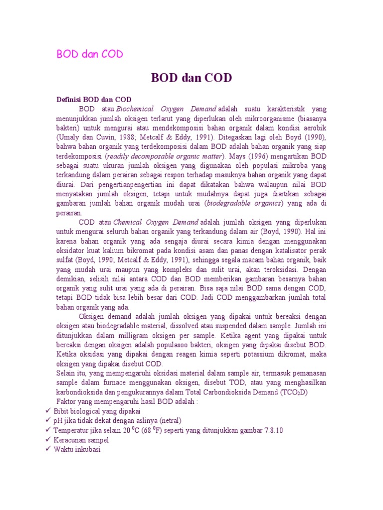 BOD Dan COD | PDF