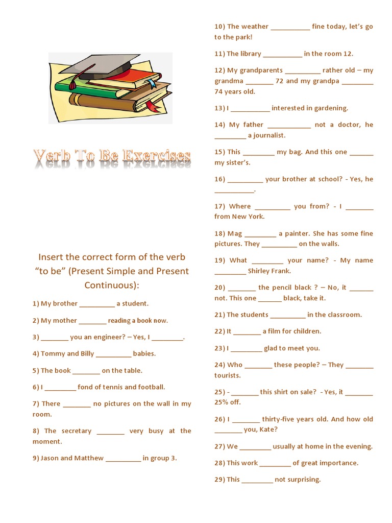 Verb To Be Exercises | PDF