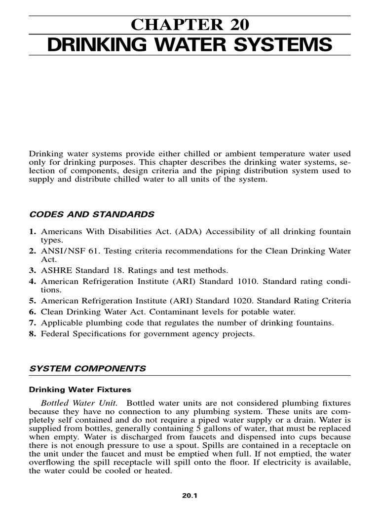 Drinking Water Systems: Codes and Standards | PDF | Heat Exchanger ...