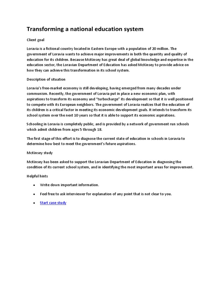 Transforming A National Education System | Download Free PDF ...