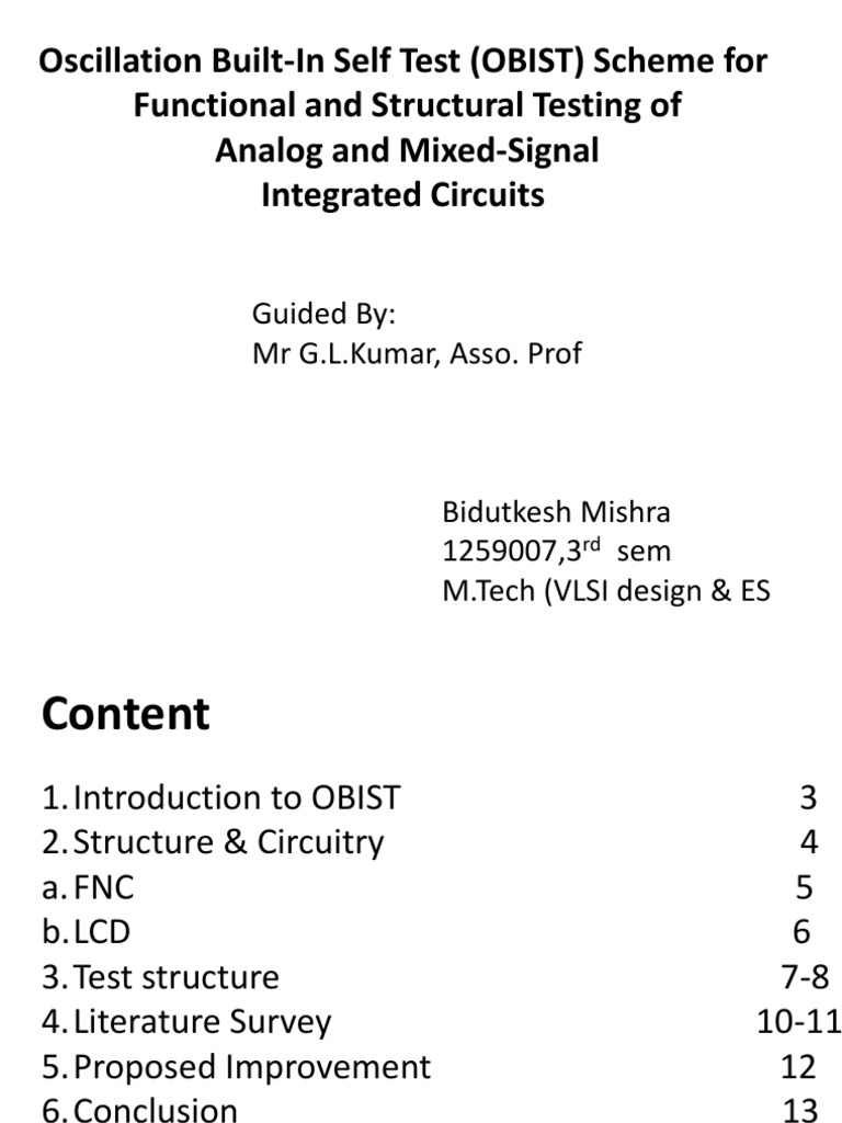 Obist - PPTM (Autosaved) .PPTX (Autosaved) | PDF | Electronic Circuits ... Obist - PPTM (Autosaved) .PPTX (Autosaved) | PDF | Electronic Circuits ...