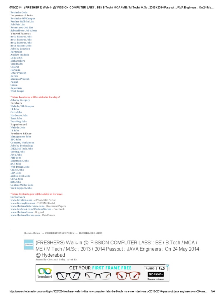 Fission Labs Walk-In for Freshers in Hyderabad | PDF | Test (Assessment ...