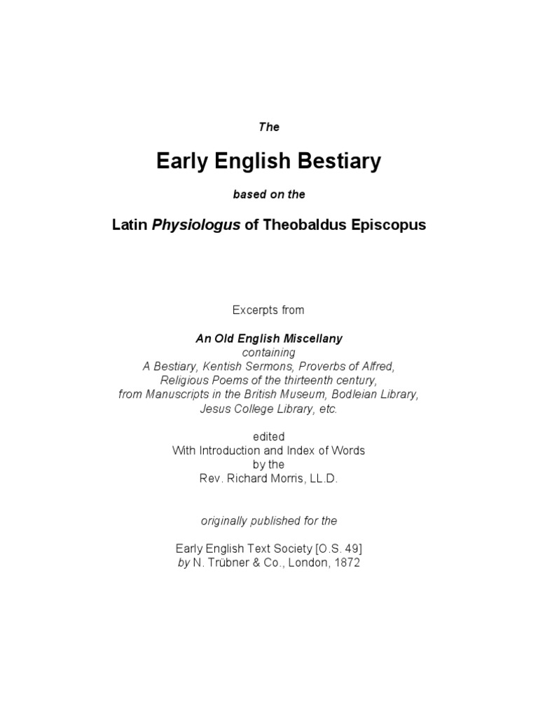 Early English Bestiary | PDF | Editing | Copyright