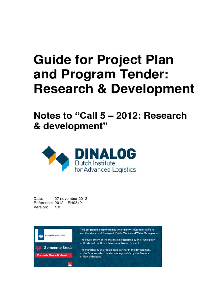 R&D Call 5 - Guide For Project Plan and Program Tender - Final Version ...