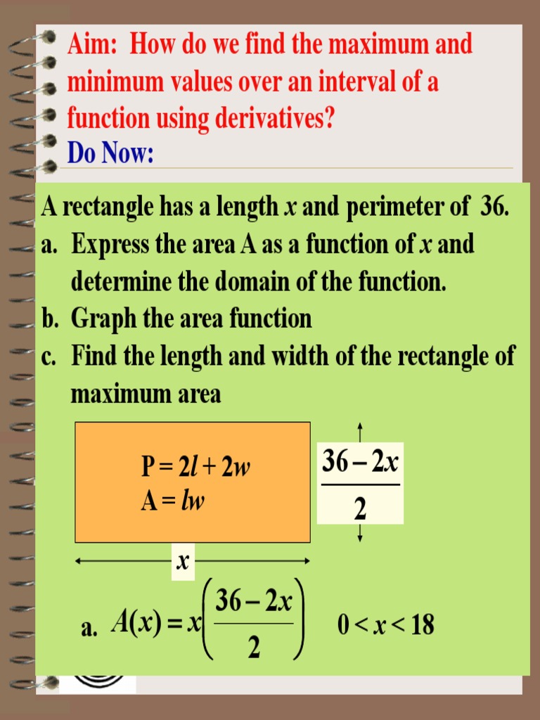 Finding Extrema Using Derivatives | PDF | Maxima And Minima ...