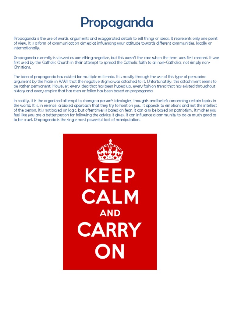 Propaganda Techniques in Media Literacy | PDF | Propaganda | Epistemology