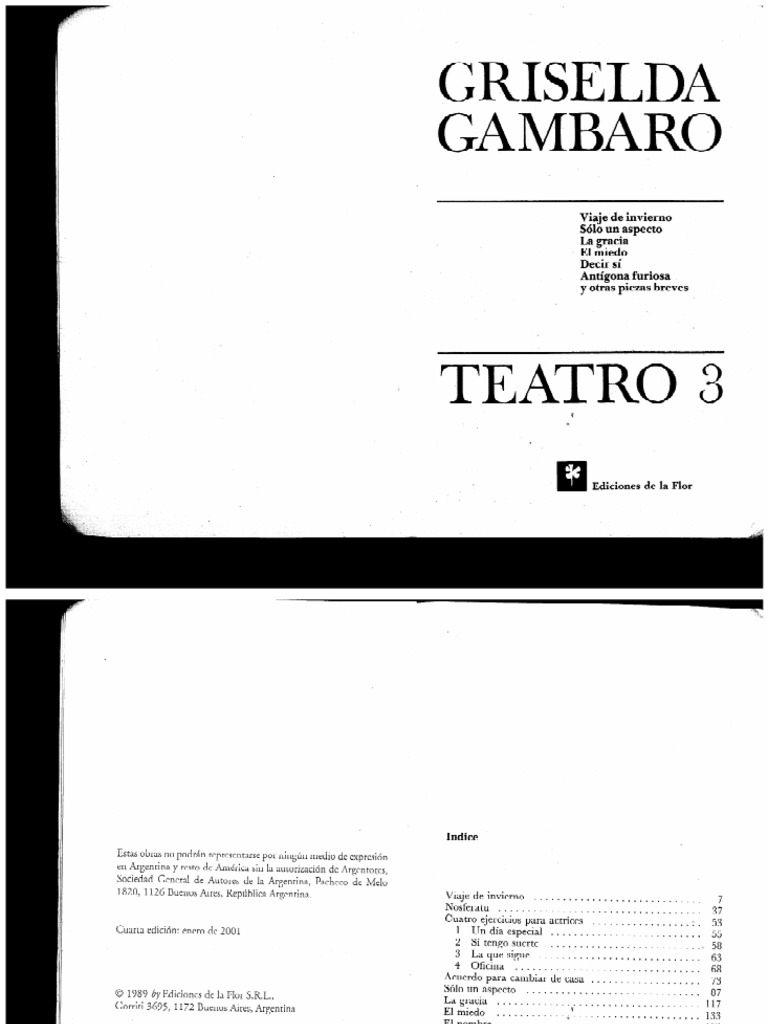 Gambaro Griselda - Cuatro Ejercicios para Actrices PDF | PDF | Estudios ...