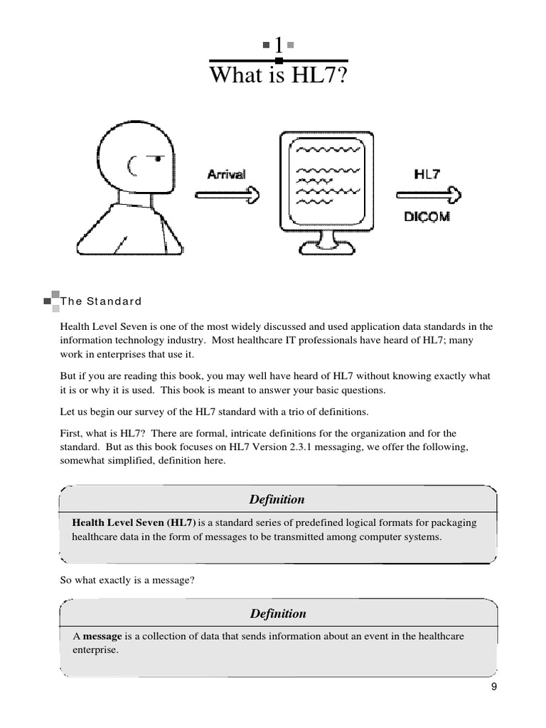 1 What Is HL7?: Health Level Seven (HL7) Is A Standard Series of Predefined Logical Formats For ...