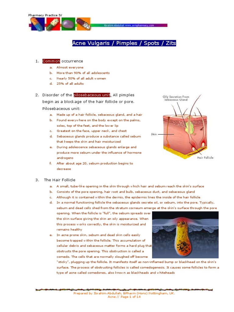 Acne Vulgaris / Pimples / Spots / Zits: Common | PDF | Acne Vulgaris ...