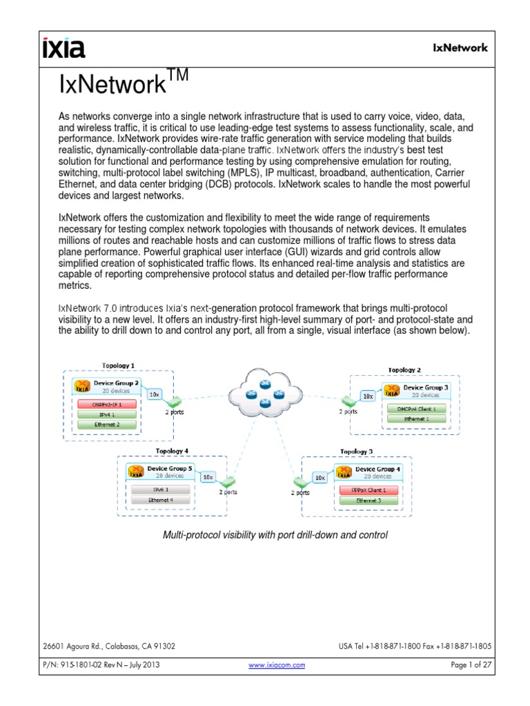 Ixnetwork: Multi-Protocol Visibility With Port Drill-Down and Control | PDF | Multiprotocol ...