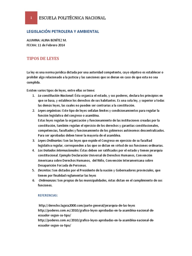 Tipos de Leyes | PDF