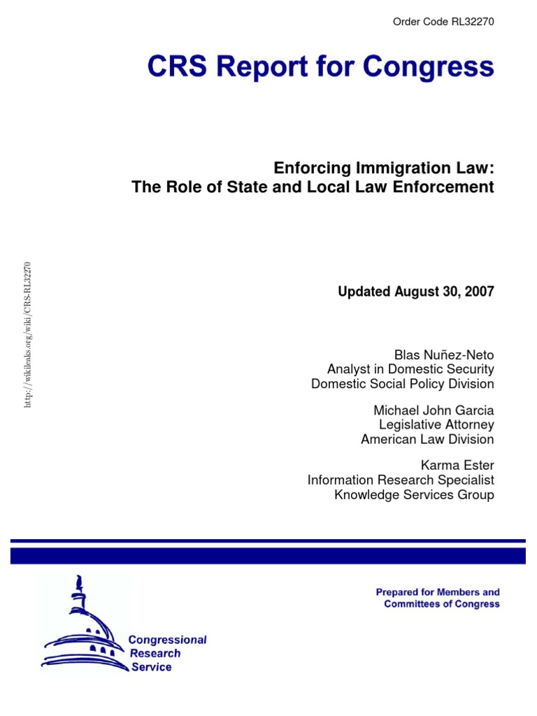 CRS - Enforcing Immigration Law: The Role of State and Local Law ...