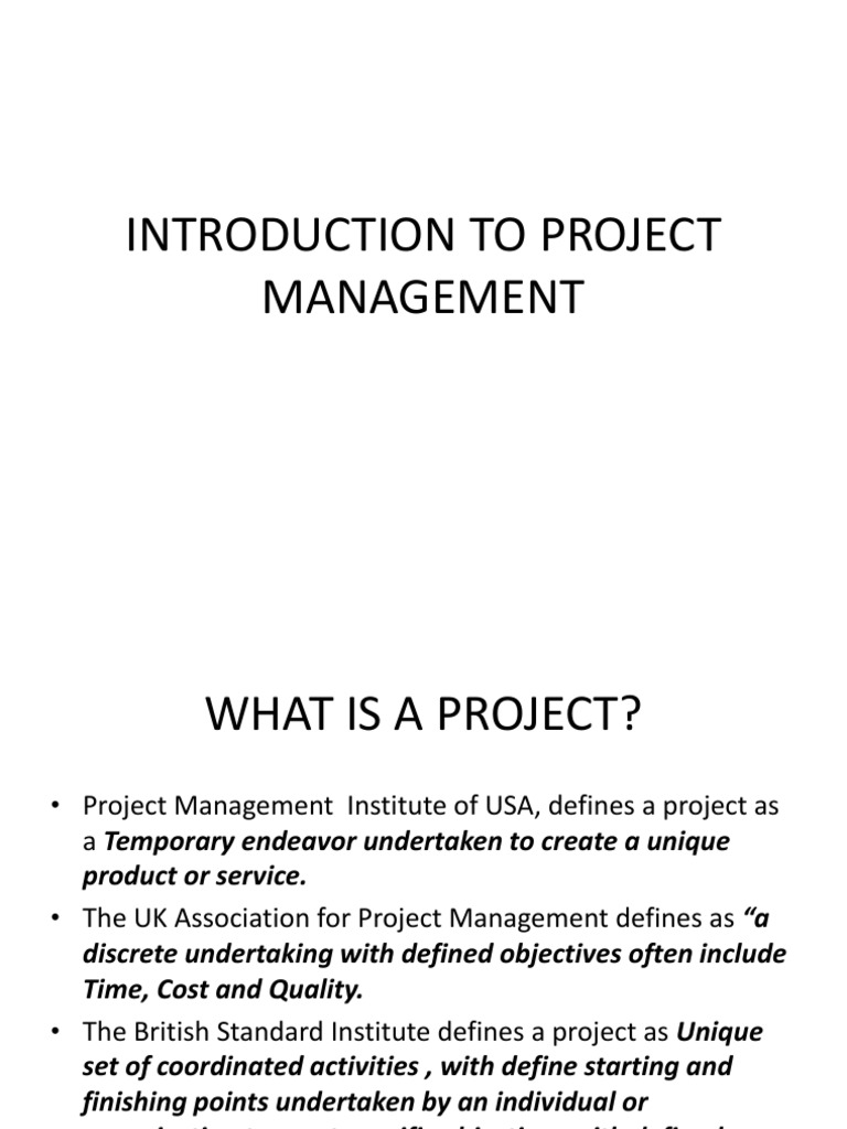 Introduction To Project Management | PDF | Scheduling (Production ...