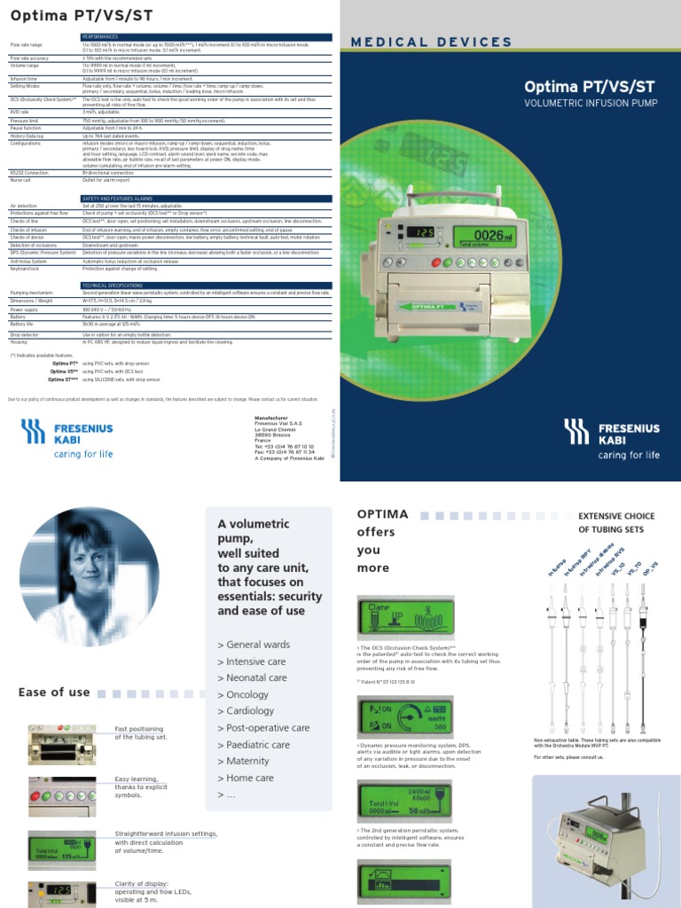 Datasheet Optima PT Eng | PDF | Battery (Electricity) | Intravenous Therapy