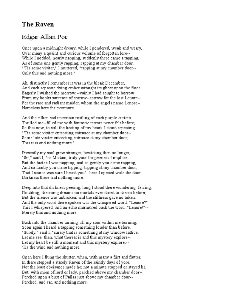 Edgar Allan Poe: The Raven | PDF