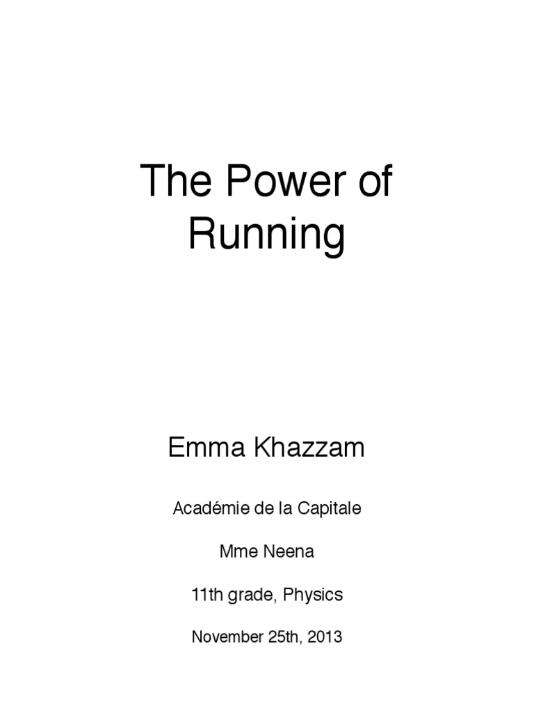 The Power of Running | PDF | Stairs | Kilogram