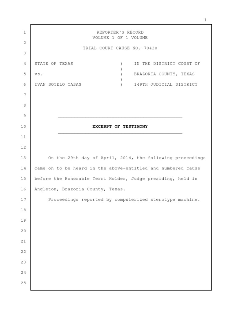 Excerpt of Testimony | PDF | Courtroom | Judge