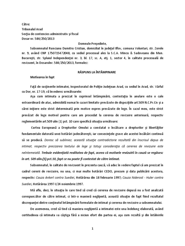 Andreea-Raspuns La Intampinare | PDF