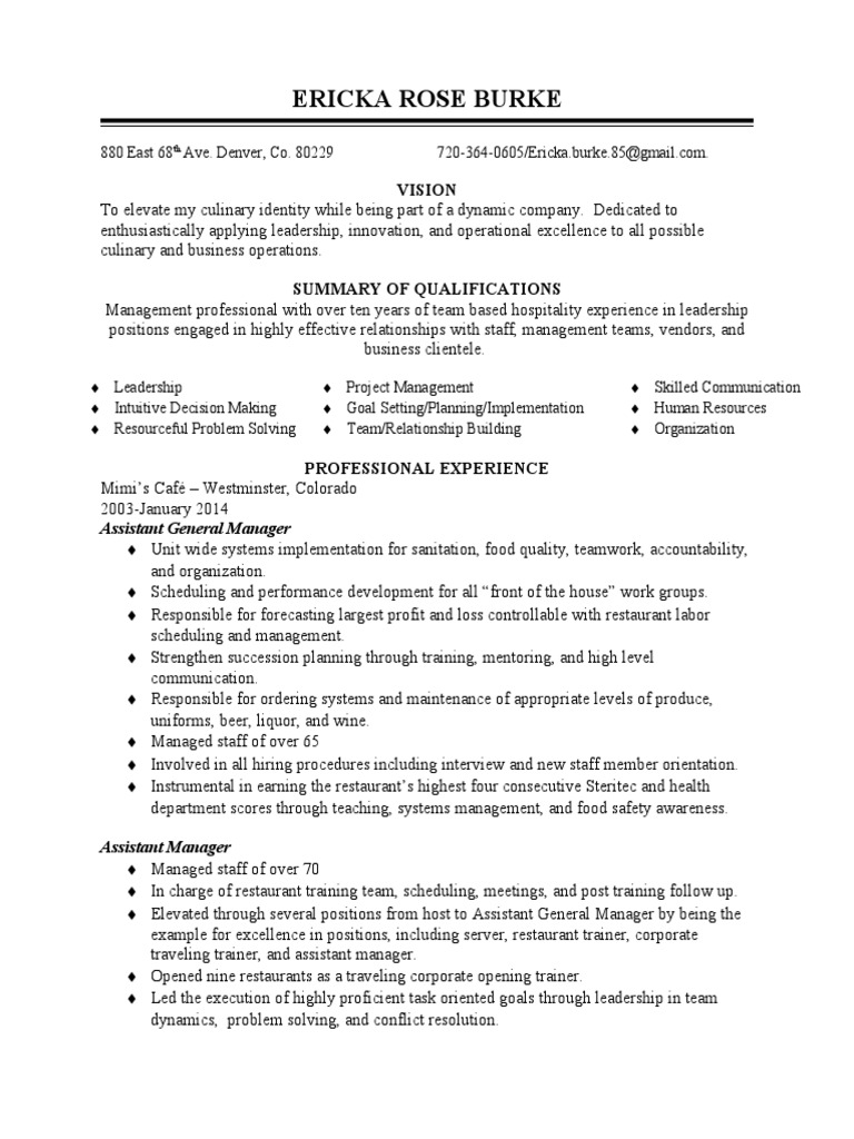 Ericka Burke Resume 2014 | PDF | Home & Garden