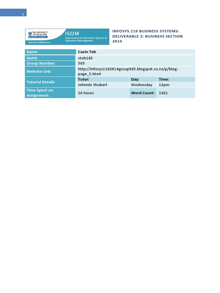 Name Netid Group Number: Website Link: Tutorial Details Time Spent On Assignment | PDF | Cloud ...