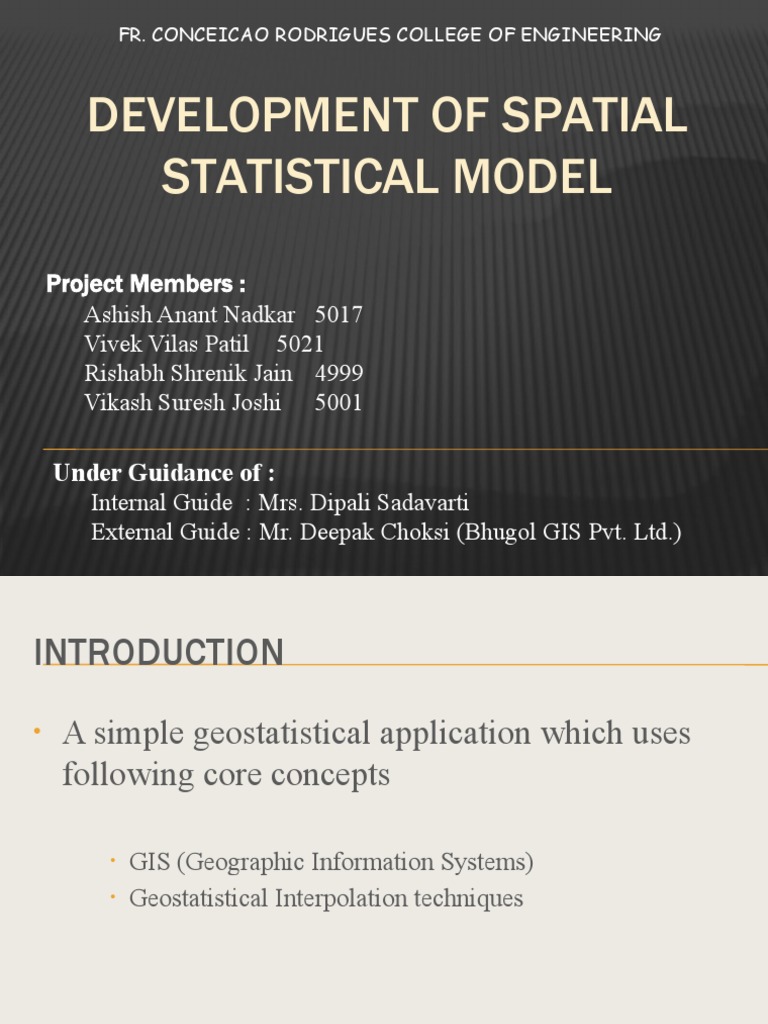 Development Of Spatial Statistical Model Pdf Geographic Information