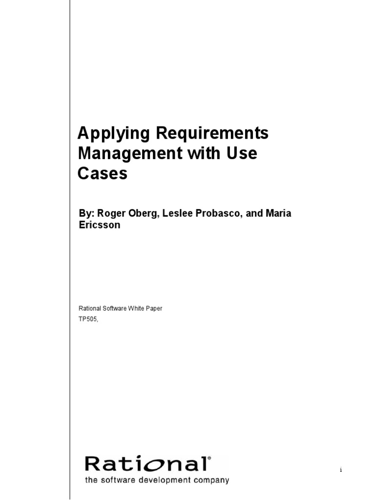 Requirements Management with Use Cases | PDF