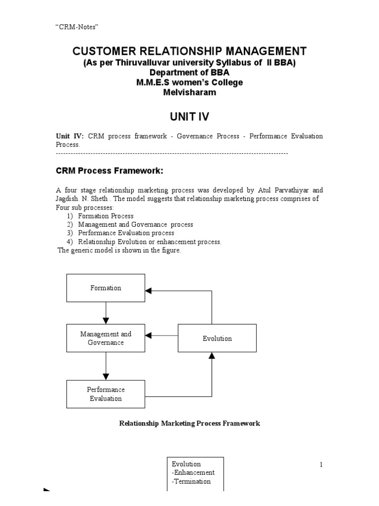 CRM Process Framework Overview | PDF | Governance | Marketing