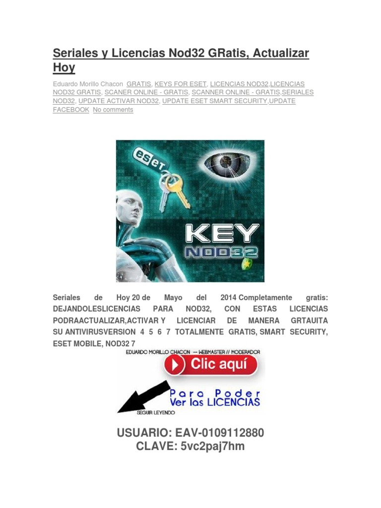 Seriales y Licencias Nod32 2014 | PDF