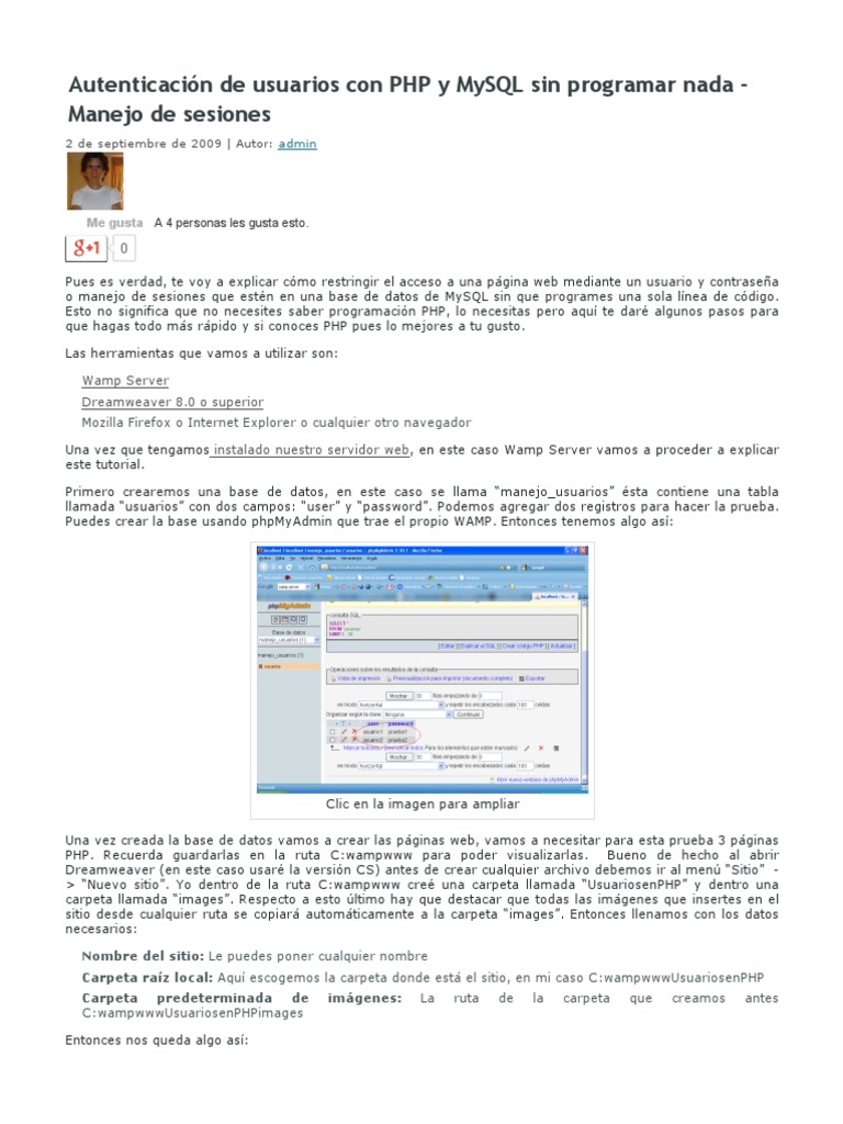 Autenticación de Usuarios Con PHP y MySQL Sin Programar Nada - Manejo ...