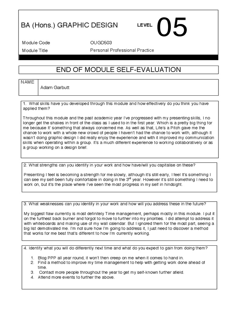 Ba (Hons.) Graphic Design: Module Code OUGD503 Personal Professional ...