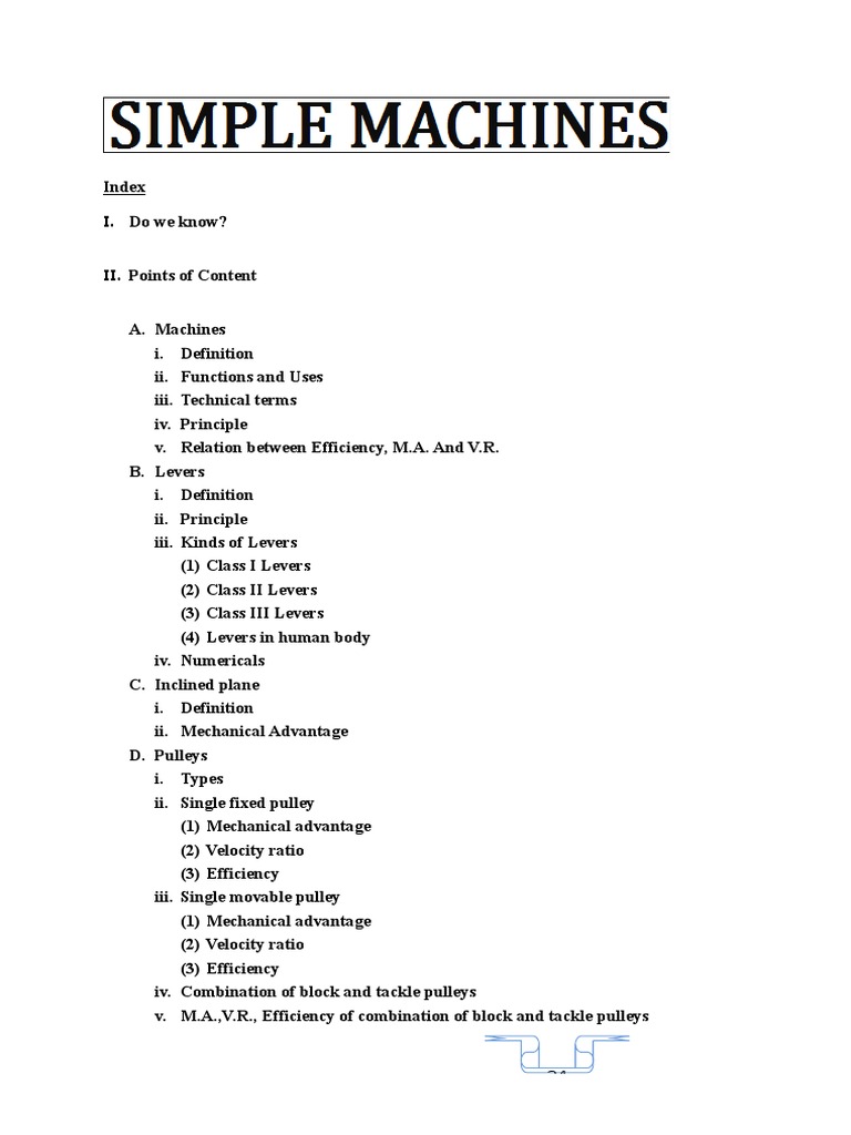 Simple Machines | PDF | Lever | Classical Mechanics