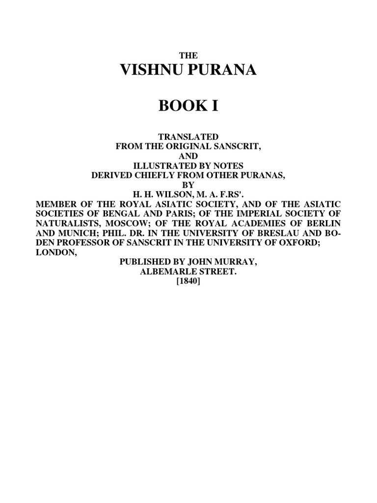 Vishnu Purana | PDF | Vishnu | Puranas