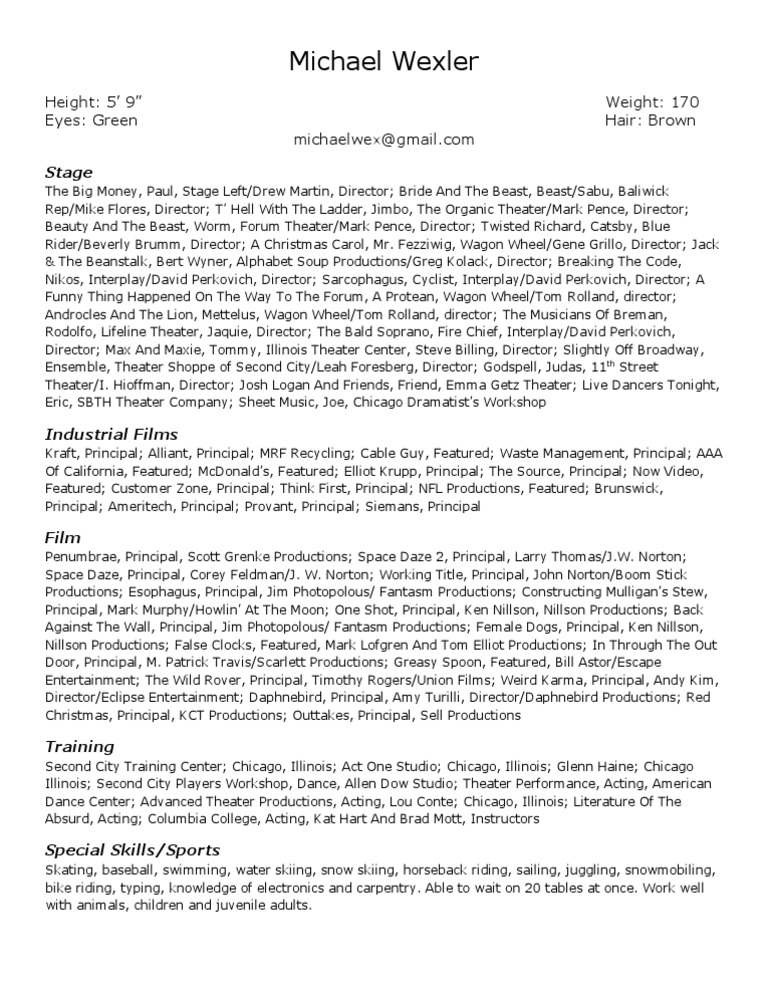 Michael Wexler Resume No Tables | PDF
