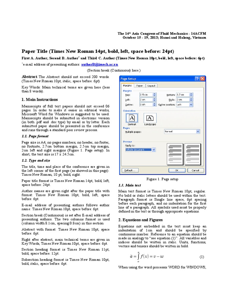 Paper Title (Times New Roman 14pt, Bold, Left, Space Before: 24pt ...