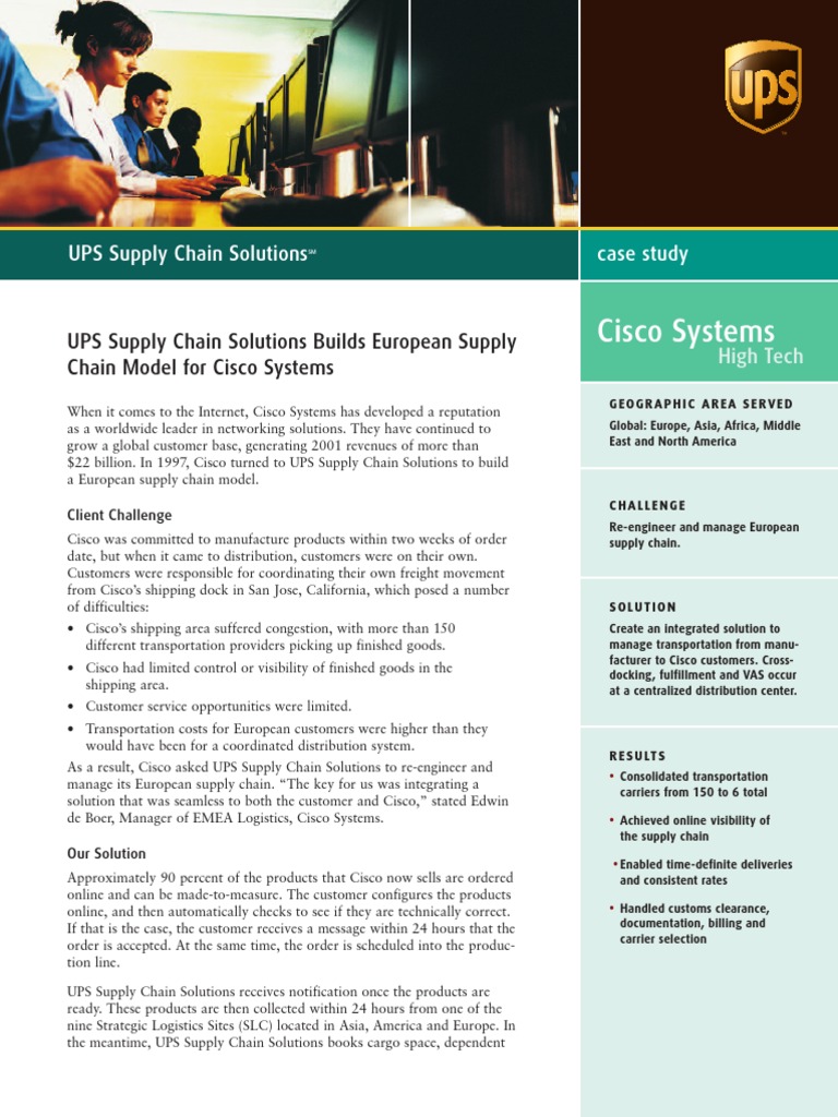 UPS Proof of Performance One Sheet: Cisco Systems | PDF | United Parcel ...