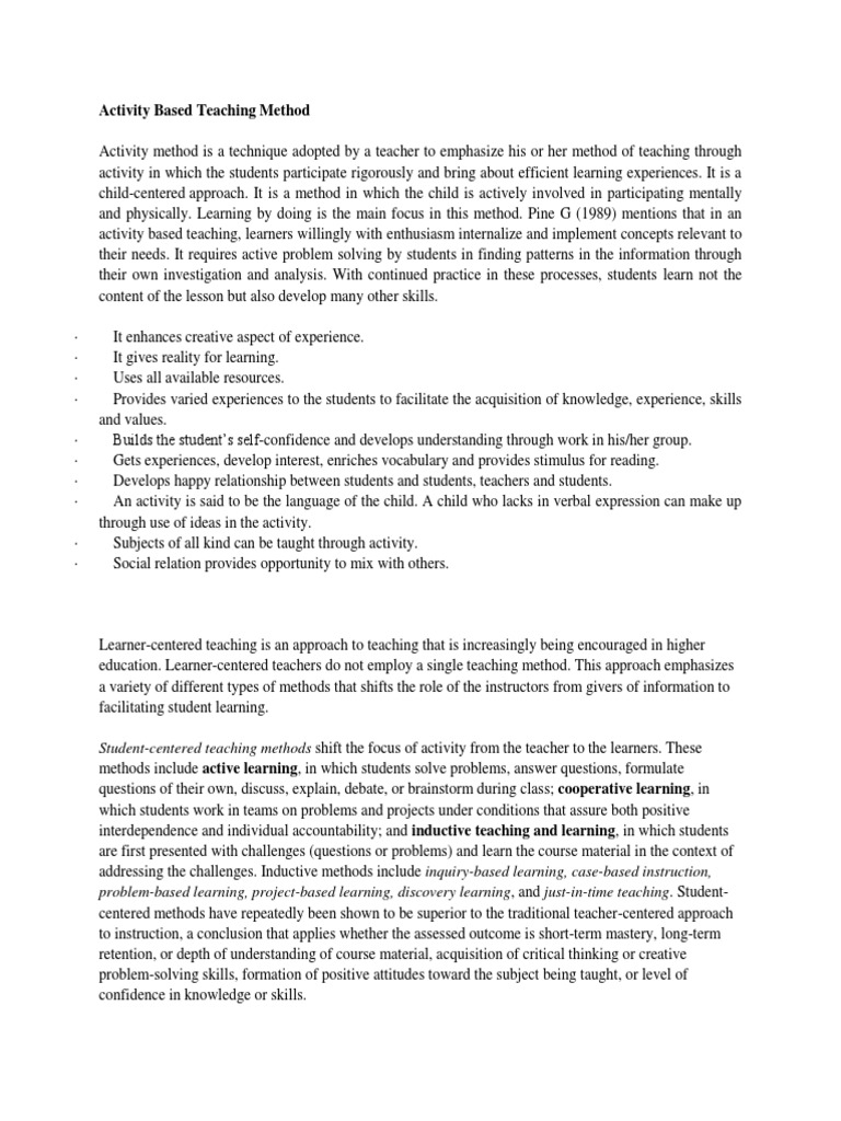 Activity Based Language | PDF | Teaching Method | Learning