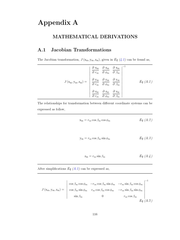 Appendix A: Mathematical Derivations A.1 Jacobian Transformations | PDF ...