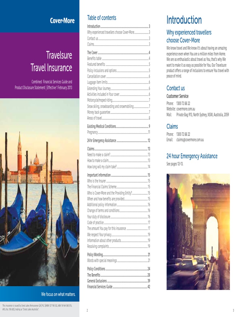 Travelsure Travel Insurance | PDF