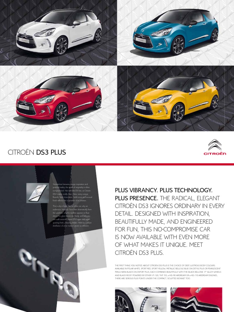 Citroen Ds3 Plus Brochure | PDF | Fuel Injection | Manual Transmission