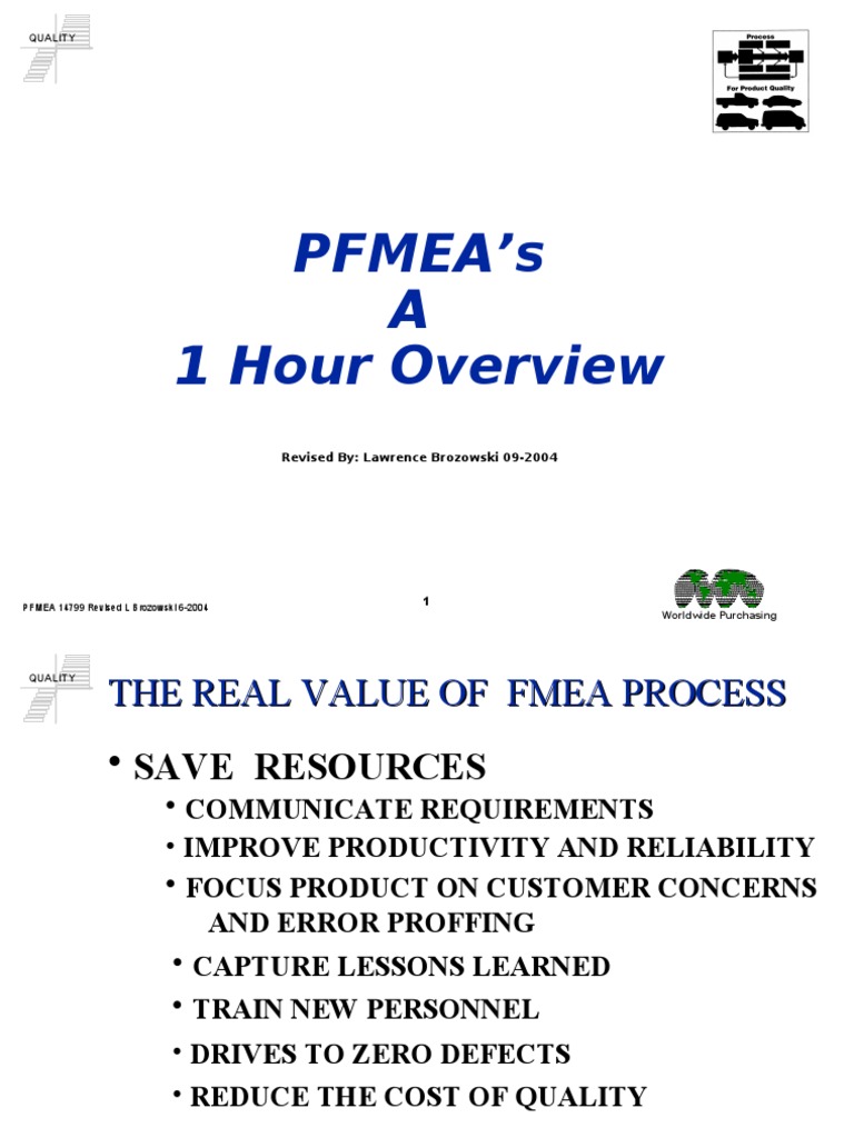 Pfmea Overview | PDF | Quality Management System | Systems Theory
